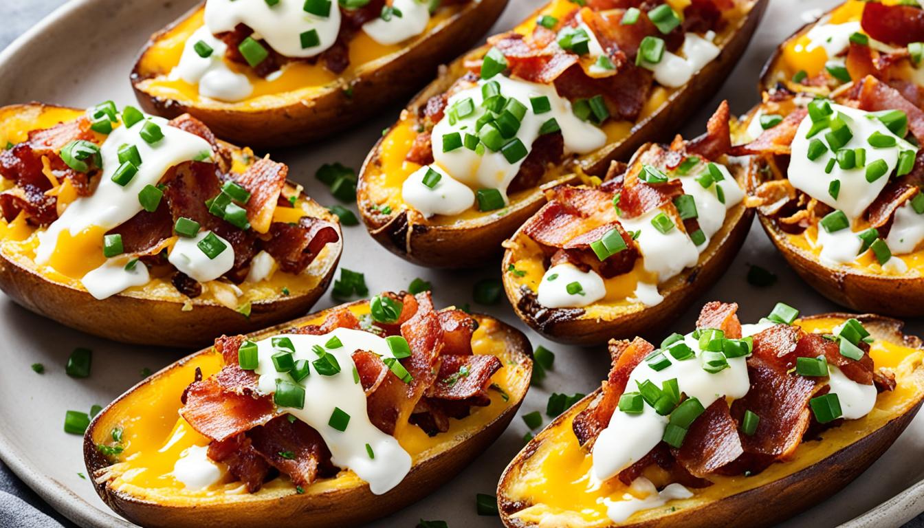 Cheddar and Bacon Loaded Potato Skins Recipe