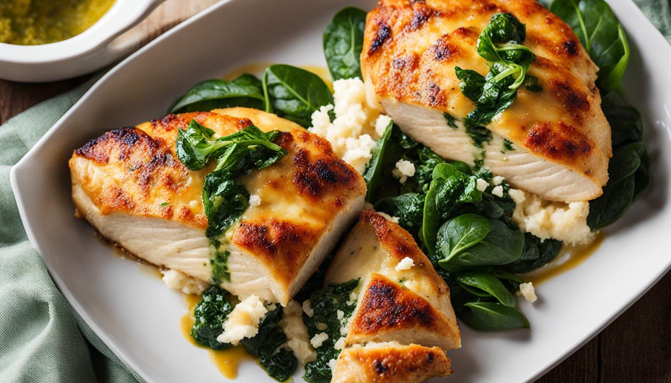 Cheesy Spinach & Feta Stuffed Chicken Delight