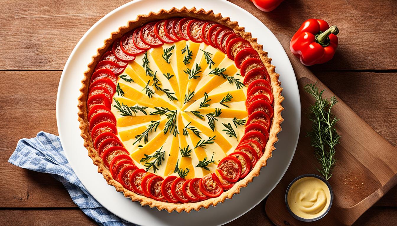 Delicious Havarti & Roasted Red Pepper Quiche