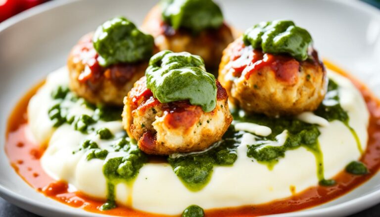 Mozzarella & Pesto Stuffed Chicken Meatballs Recipe