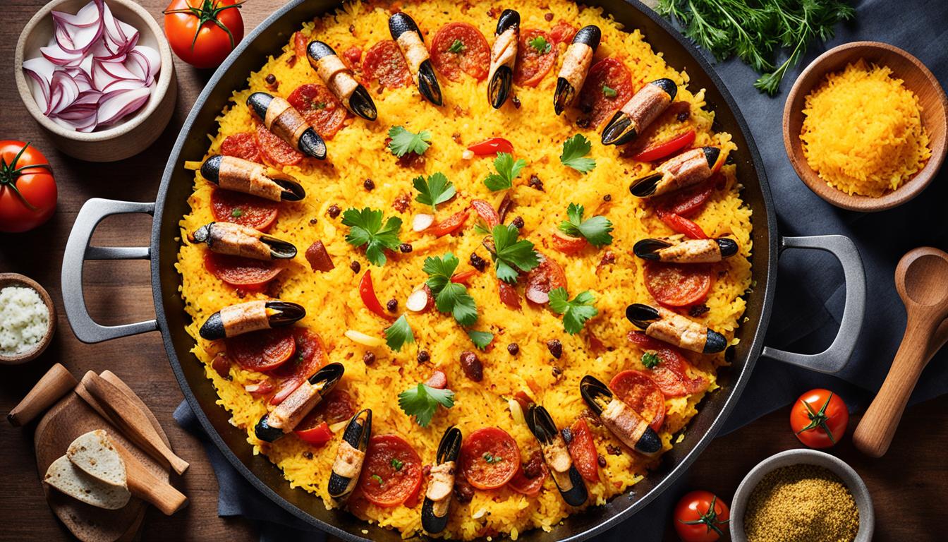 Manchego Chorizo Paella with Saffron - Cook Now!