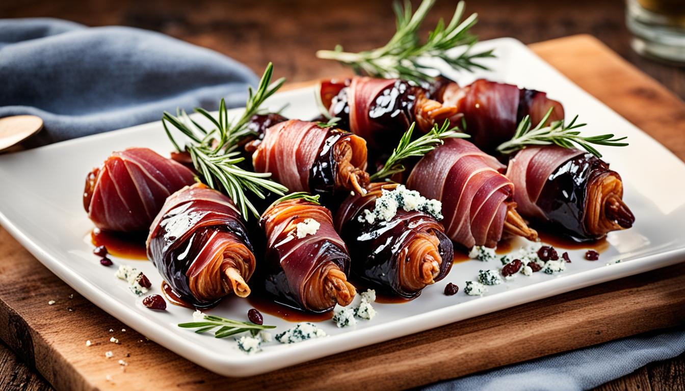 Blue Cheese-Stuffed Dates & Prosciutto Wraps Recipe