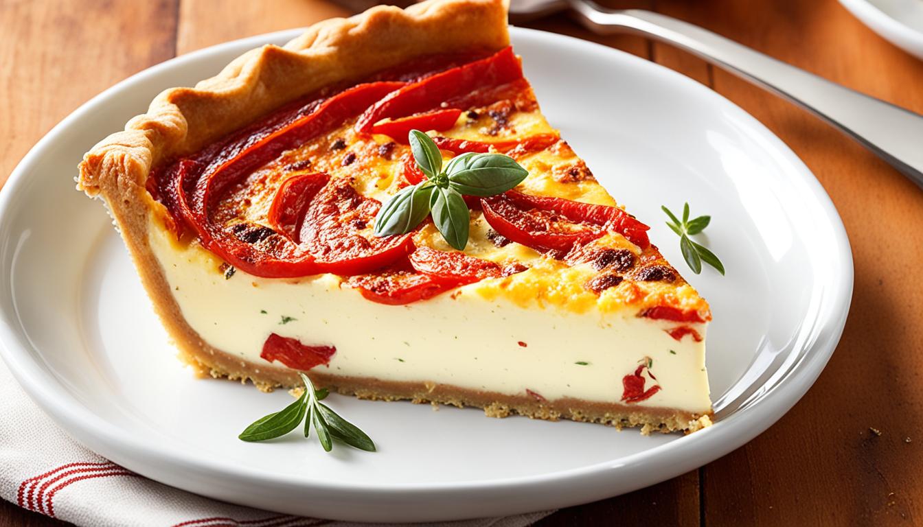 Delicious Havarti & Roasted Red Pepper Quiche