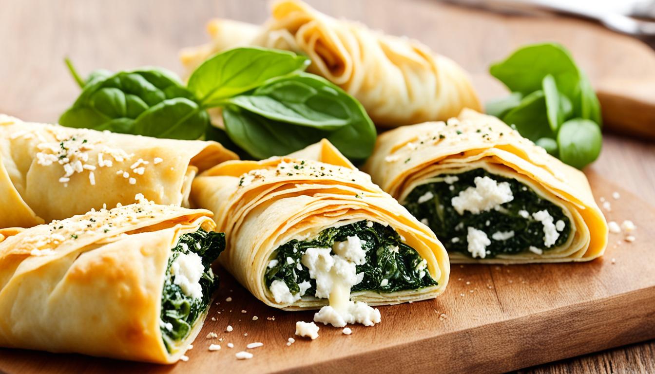Feta & Spinach Stuffed Phyllo Triangles Recipe