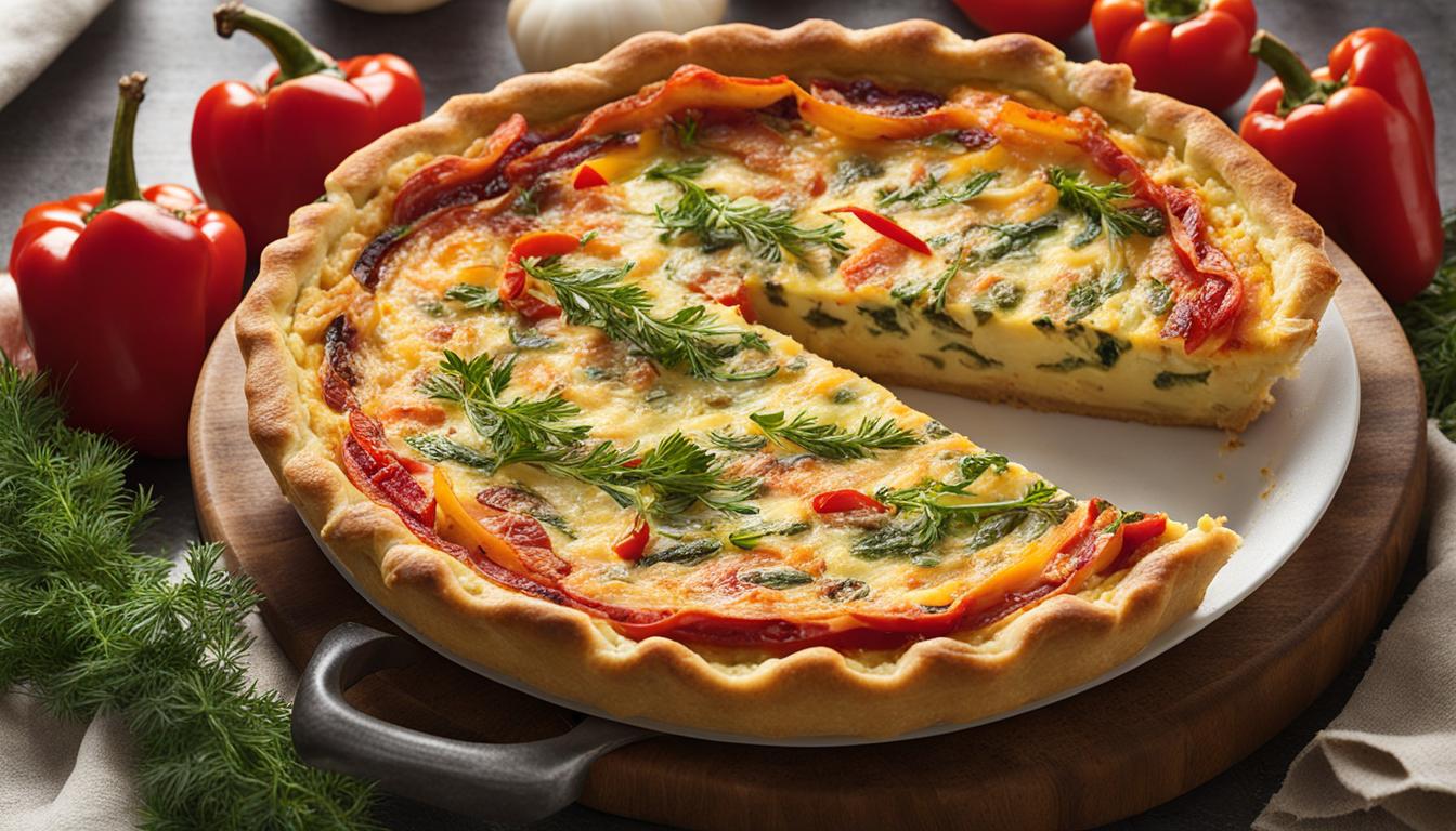 Delicious Havarti & Roasted Red Pepper Quiche