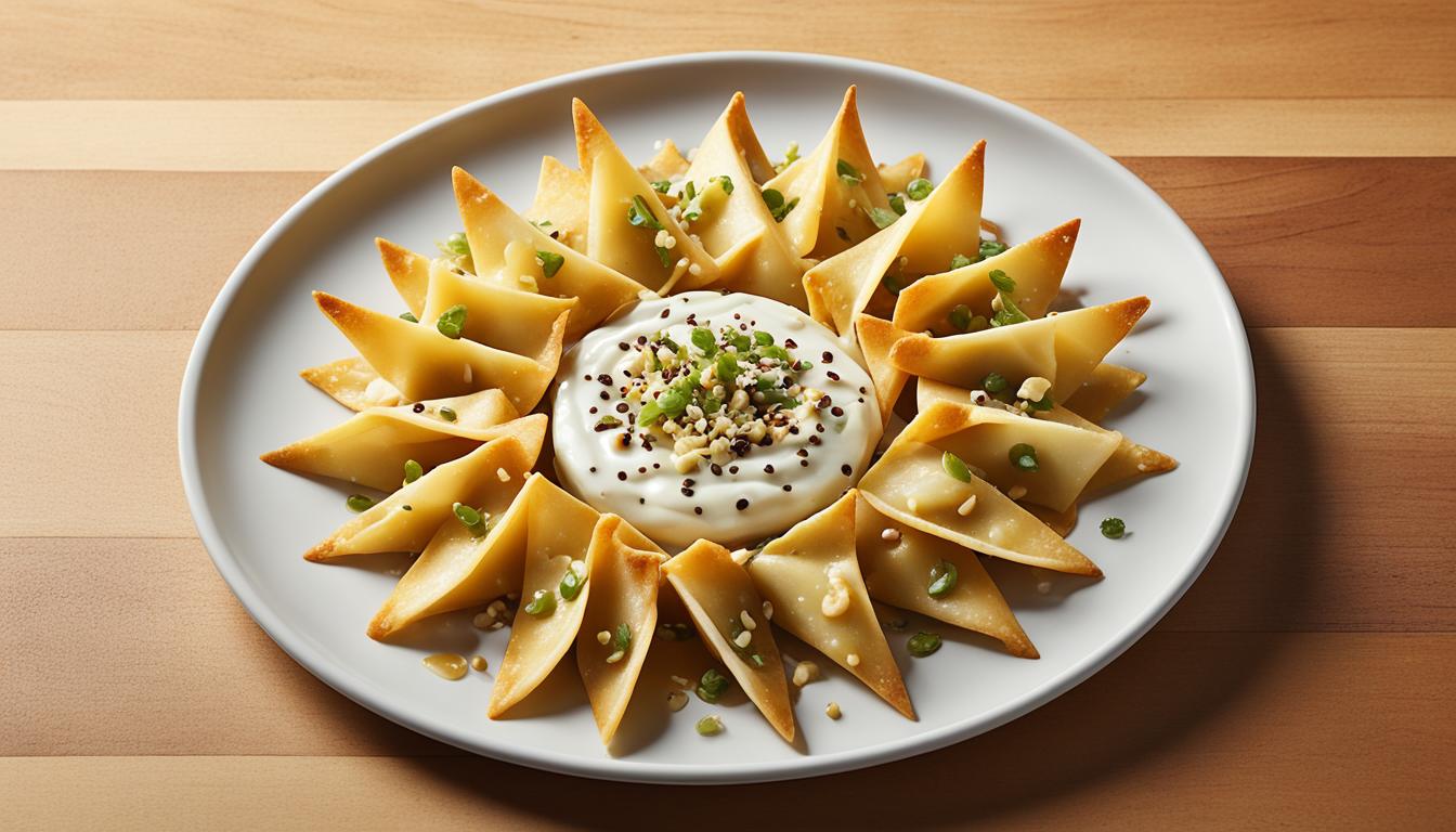 Miso Maple Glazed Edam & Sesame Wonton Crisps