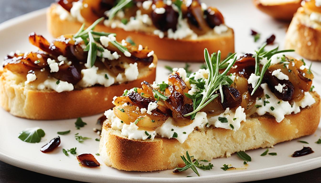 Caramelized Onion & Goat Cheese Crostini Recipe