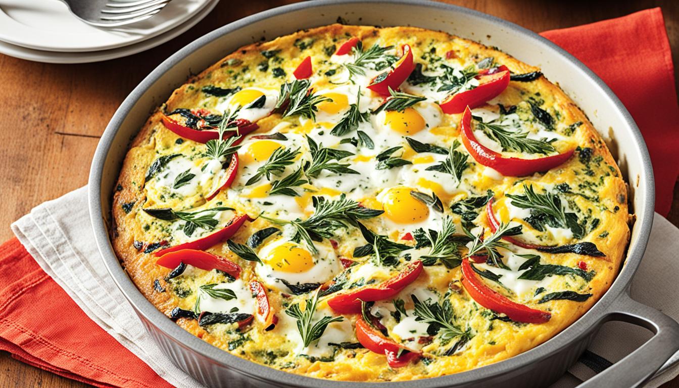 Roasted Red Pepper & Goat Cheese Frittata Recipe